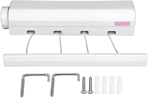 SUNBEET 4 Line Retractable Clothesline,Automatic Extendable Washing ...