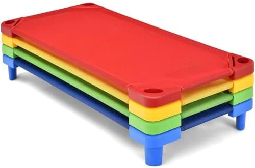Amazon.com : Giantex 6 PCS Stackable Daycare Cot for Kids, 51" L x 22.5 ...