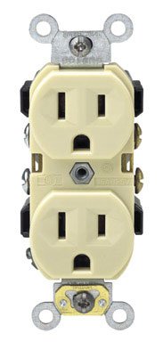 Leviton S01-0BR15-OIS Ivory Commercial Grade Straight Blade Duplex ...