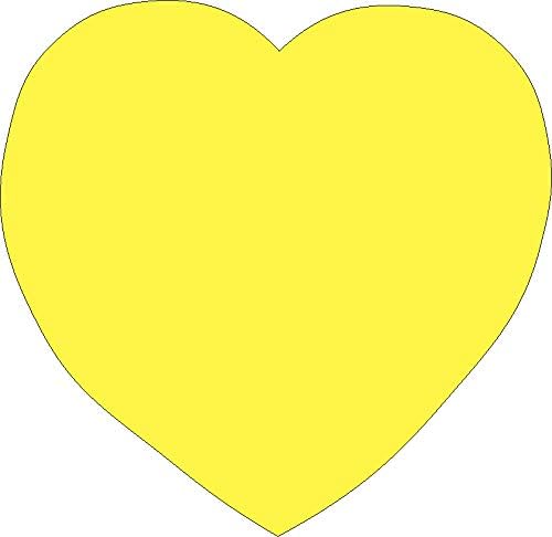 Amazon.com : 50 Sheets Yellow Heart Sticky Notepad 3in Valentine's Day ...