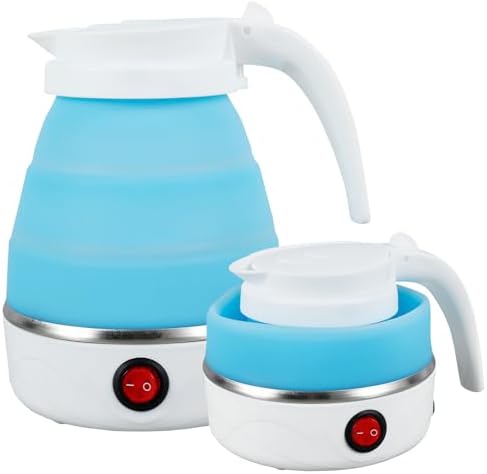 Foldable Electric Kettle, 600ML Mini Travel Kettle, Silicone Camping ...