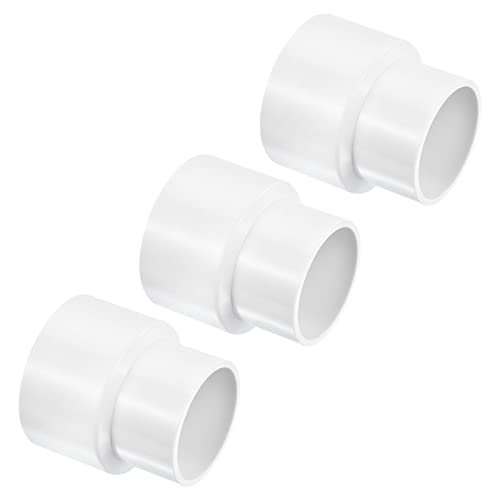 PATIKIL PVC Reducer Pipe Fitting 63mm to 50mm ID, 3 Pack Straight ...