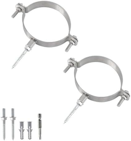2 PCS 304 Stainless Steel Pipe Clamps,Suitable for Fixing 4" Pipes ...