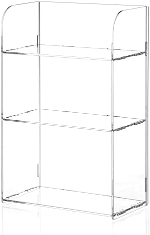 Amazon.com: Jusalpha Rectangular 3 Tier Clear Acrylic with Metal ...