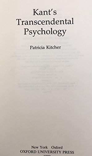 Amazon.com: Kant's Transcendental Psychology: 9780195059670: Kitcher ...