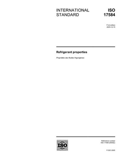 ISO 17584:2005, Refrigerant properties: ISO/TC 86/SC 8: Amazon.com: Books