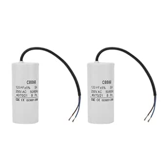 Amazon.com: 2Pcs CBB60 Run Capacitor, Wire 250VAC 120uF 50/60Hz Capacitor for Motor Air ...