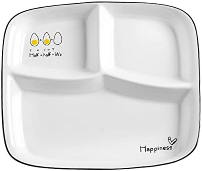 UPKOCH Ceramics Divided Dinner Plate 3 Compartment Dessert Salad Plate ...