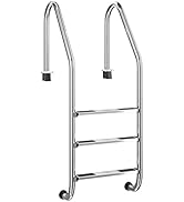 Amazon.com: Goplus Swimming Pool Ladder, 3-Step In-Ground Stainless ...