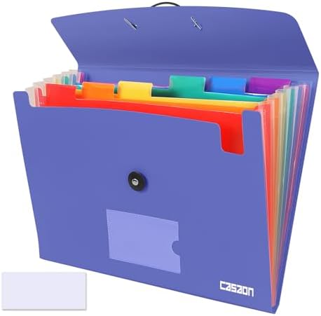 Amazon.com : 7 Pocket Accordian File Folders, Expanding File Folder A4 ...