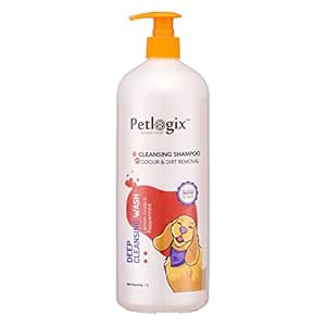 Petlogix Natural Deep Cleansing Wash Shampoo for Pet Cats & Dogs Sulphate Free Cleanser with ...