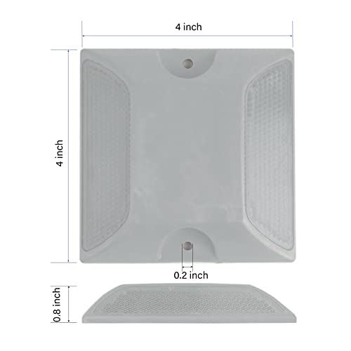 Road Reflectors,10 Pack Commercial White Reflective Road Driveway ...
