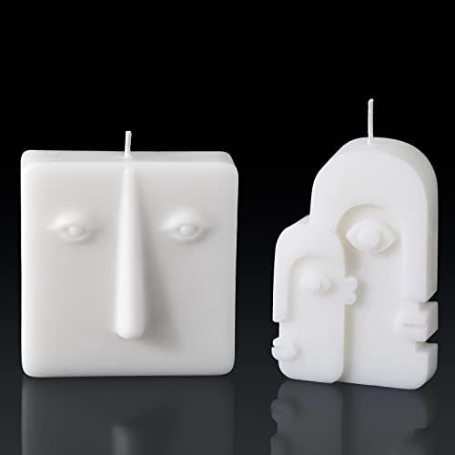 Amazon.com: 2 Pieces Cool Candles Face Candles Weird Candles Art 3D ...