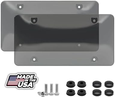 Amazon.com: 2 Unbreakable License Plate Bubble Covers 4 Holes Universal ...