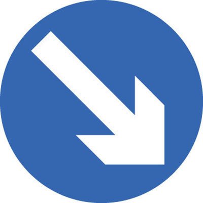 Safety Circular Mandatory Sign For Compulsory Keep Right : Amazon.in ...