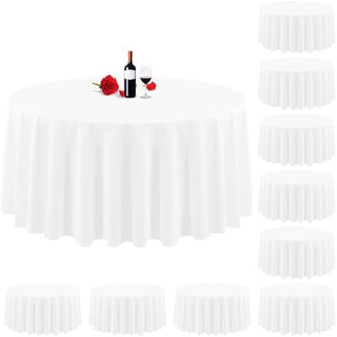 Amazon.com: 10 Pack Round Tablecloth White Round Tablecloth 90 Inch ...