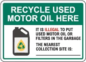 Safety Sign FOAMBOARD | Recycle Used-Motor Oil HERE | 215 MM X 139 MM ...