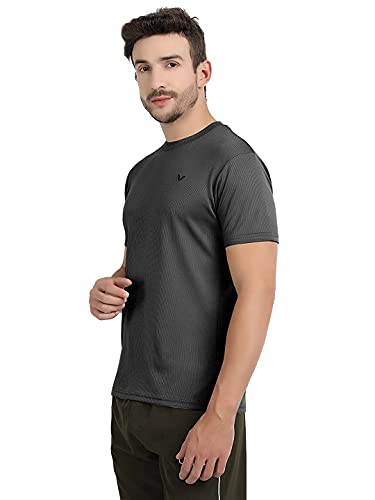 Buy MKKO Men Slim Fit Running Solid Black T Shirt Nylon Stretchy Sportswear Size L at Amazon.in