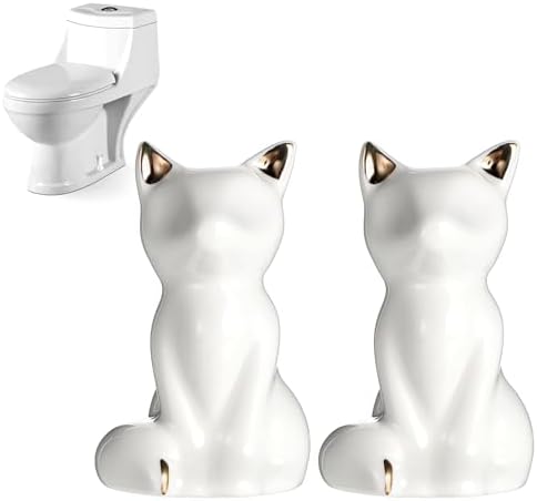Wanmu 2PCS Toilet Bolt Covers, Lovely Cat Toilet Bolts Screw Caps ...