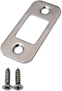 QCAA Solid Brass Deadbolt Strike Plate, Door Backplate, Round Corner, 1 ...