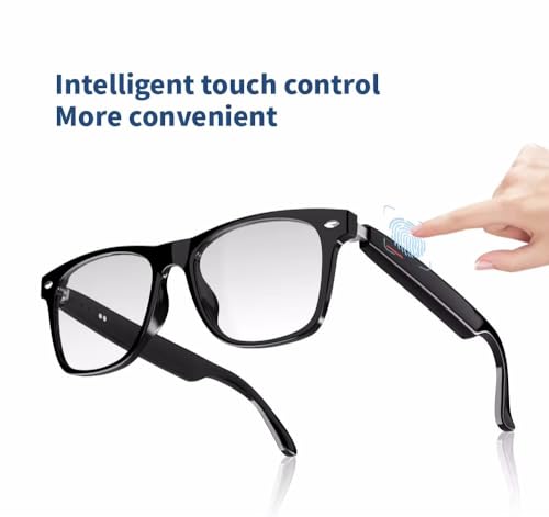 Euvelle Bluetooth Glasses AI Smart Glasses with Anti-Blue Light,Smart ...