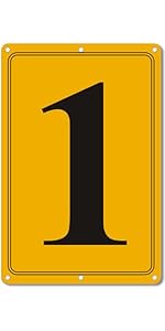 Amazon.com : i-CowFun Premium Aluminum Number Signs 5, Metal 12" X 8 ...