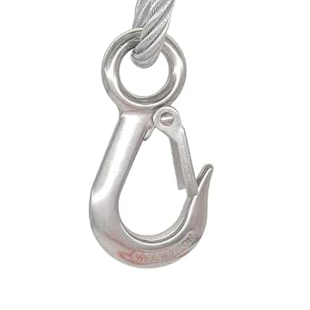 304 Swivel Eye Lifting Hook Safety Latch 1100 Lbs Stainless Steel ...