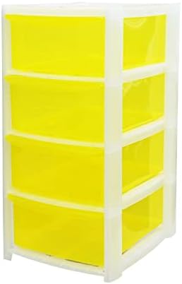 Small Plastic 4 Drawer Tower Storage Units - Semi Transparent Frosted ...
