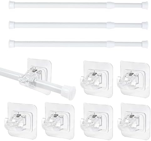 TIDGAD 6PCS Self Adhesive Curtain Rod Bracket No Drill Curtain Rod ...