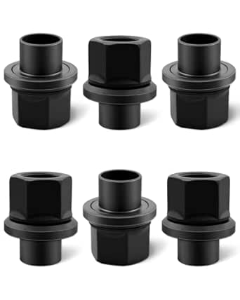Amazon.com: 6PCS Two-Piece 19mm Sleeve Flanged Wheel Lug Nuts Fit for ...