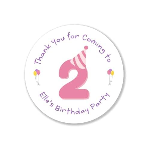 Amazon.com: Emma Pink Studio Personalized Birthday Favor Stickers ...