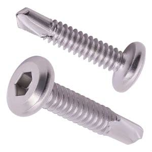 #12 x 1 Flat Socket Head Self Drilling Screws, 410 Stainless Steel, Low ...