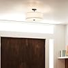 Kichler, Shailene 14" 3 Light Round Semi Flush with Satin Etched White ...