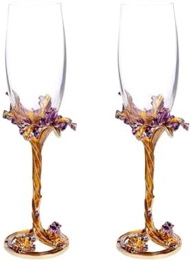 Amazon.com | Amo Leale Wedding Champagne Flute Set, 2 Glasses for Bride ...