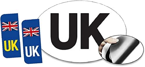 Rubigo 3 Pack UK Magnetic Car Badge and UK Number Plate Stickers – GB ...