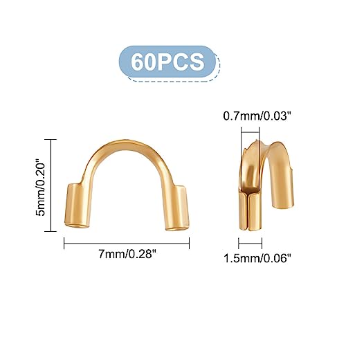 UNICRAFTALE 60pcs Hole 0.7mm Golden 316 Surgical Stainless Steel Wire ...