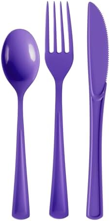 Amazon.com: Dark Purple 48-Piece Plastic Utensils Set : Health & Household