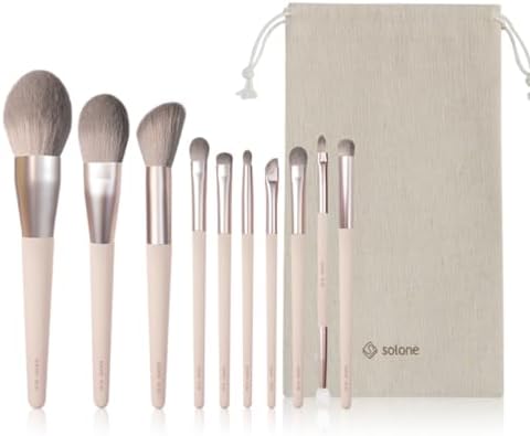 Amazon.com: Solone Exquisite Makeup Brush Set (10pcs) - Peach Pink ...