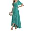 SAYNO Short Sleeves Bridesmaid Dresses A Line Long Ruffles Chiffon ...