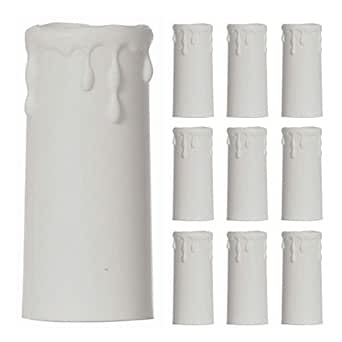 Britalia 10 Pack - White Candle Drip Sleeves for Light Fittings ...