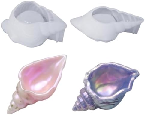 Amazon.com: 2 PCS Silicone Conch Shaped Tray Mold Wave Shell Tray ...