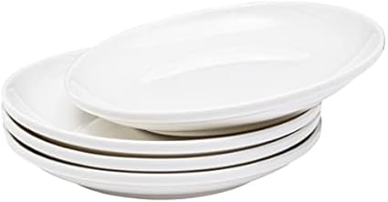 Amazon.com | Vikko Dinner Plate, Set of 4 White Plates, Ceramic Dinner ...
