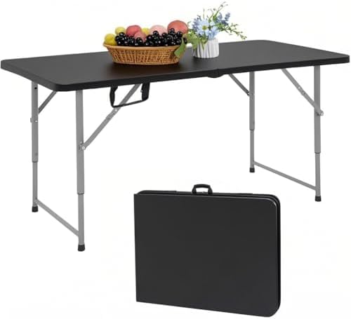 Amazon.com: LUCKPRO Folding Table 4 Foot Portable Heavy Duty Plastic ...