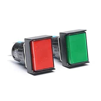 WOMBLE DC 24V Push Button Momentary Self Reset Rectangle Switch w/LED ...