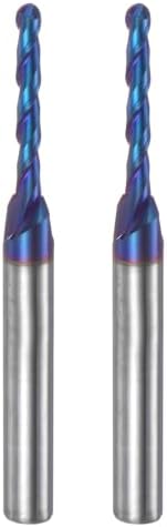 uxcell 2pcs Ball Nose End Mill CNC Router Bit, 1/16" Radius 1/4" Shank ...