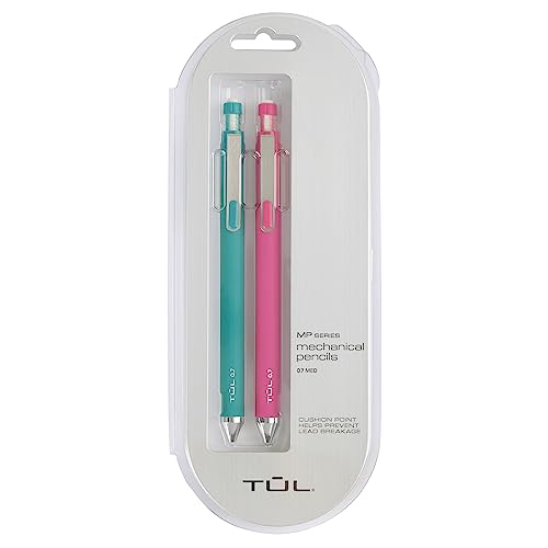 TUL® Mechanical Pencils, 0.7 mm, Teal/Pink Barrels, Pack Of 2 Pencils ...
