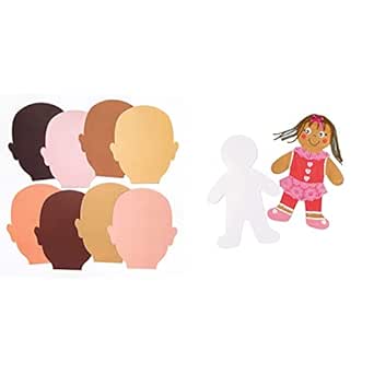 Baker Ross AW757 Skin Tone Face Cut-Outs, Perfect for Children to ...