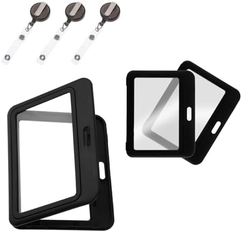 Amazon.com : JJUNW 3 Pcs Clear Name Badge Holders with Retractable ...