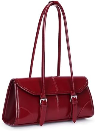 YFGBCX Faux Leather Tote Bag for Women Burgundy Purses Small Shoulder ...