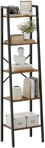 Amazon.com: YIJIALEA Ladder Shelf, 4-Tier Leaning Ladder Bookshelf ...